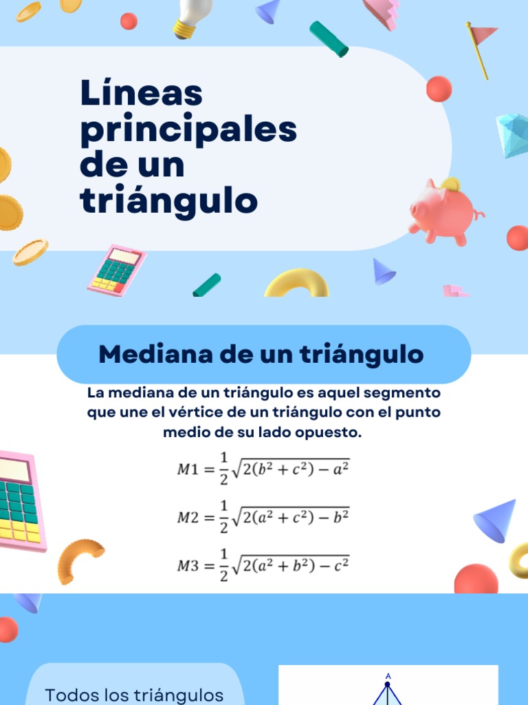 Líneas Principales de Un Triángulo. | PDF | Triángulo | Geometría Elemental