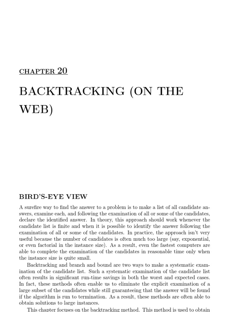 Backtracking Algorithms Explained | PDF