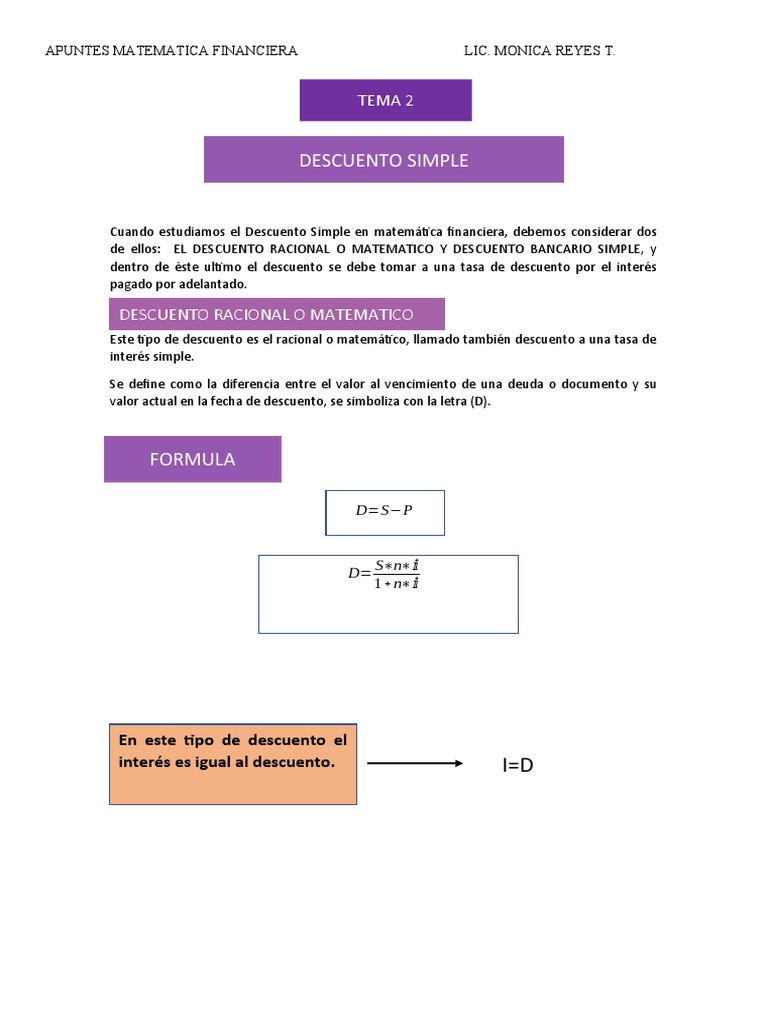 Descuento Simple | PDF