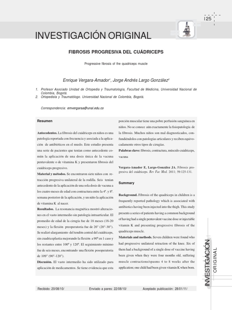 Fibrosis Progresiva Del Cuádriceps | PDF | Rodilla | Medicina CLINICA
