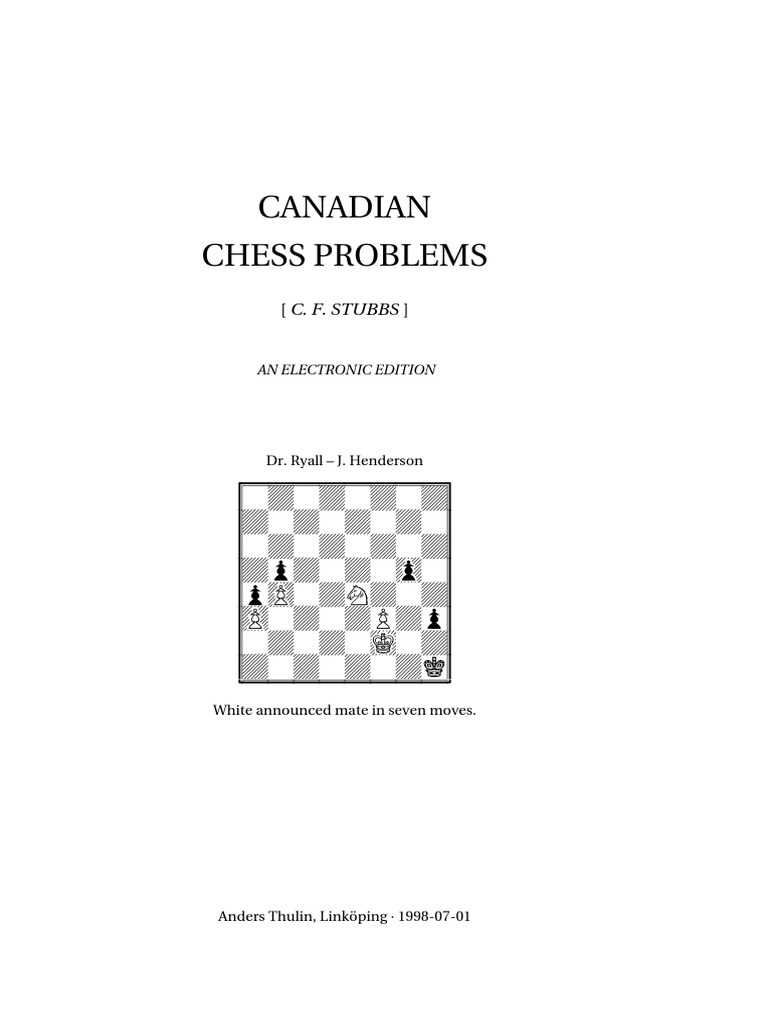 Stubbs - Canadian Chess Problems | PDF