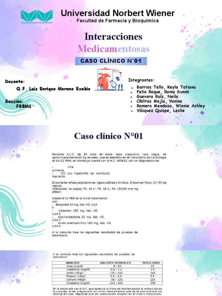 Caso Clínico N°01 | PDF | Hipertensión | Insuficiencia cardíaca