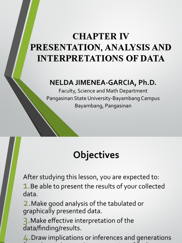 Data Presentation and Interpretation of Findings | PDF | Statistics ...