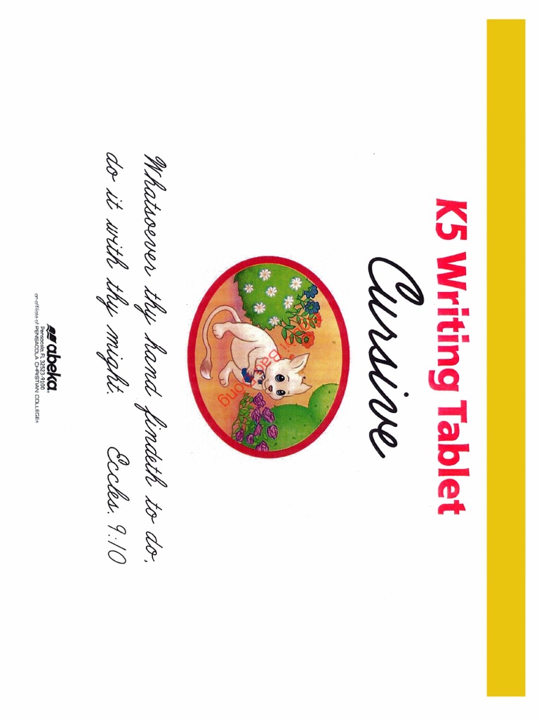 K5 - Writing Tablet Cursive - Part 1 | PDF