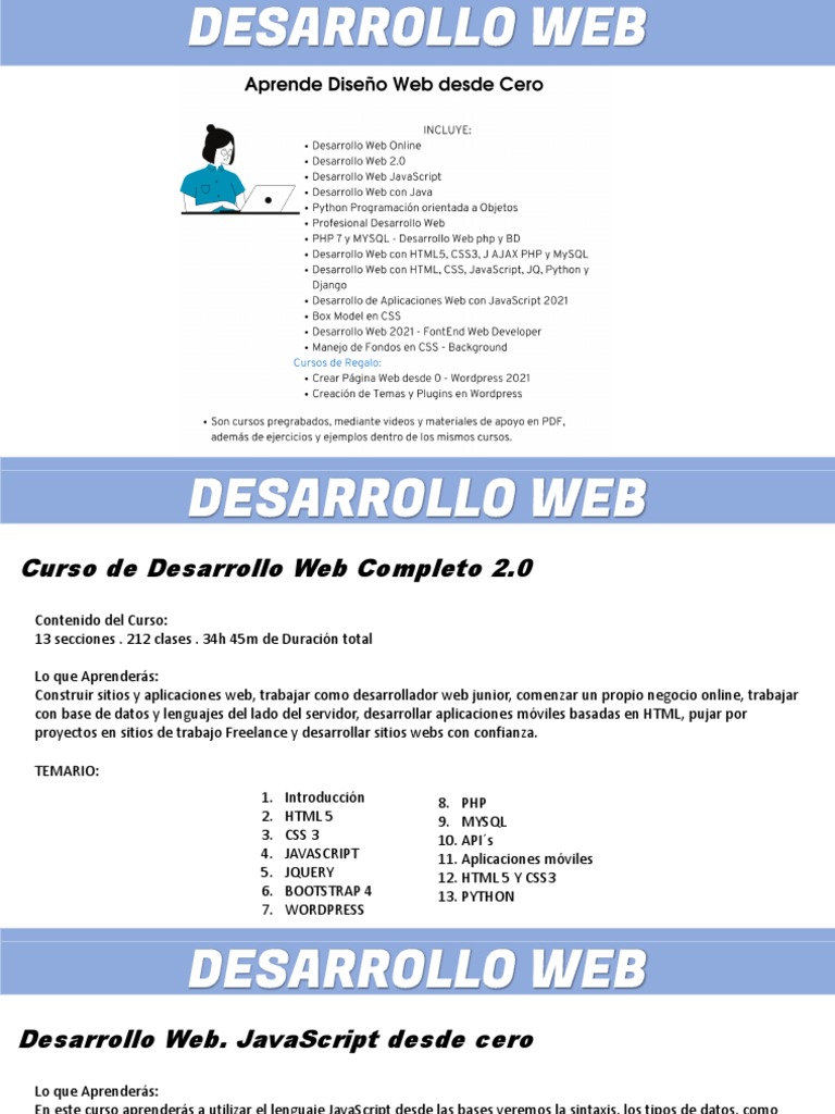 Temario Desarrollo Web | PDF | Word Press | Script Java
