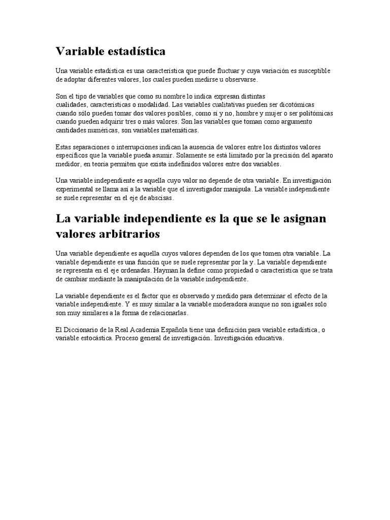 Variable Estadística | PDF | Crecimiento personal y profesional ...