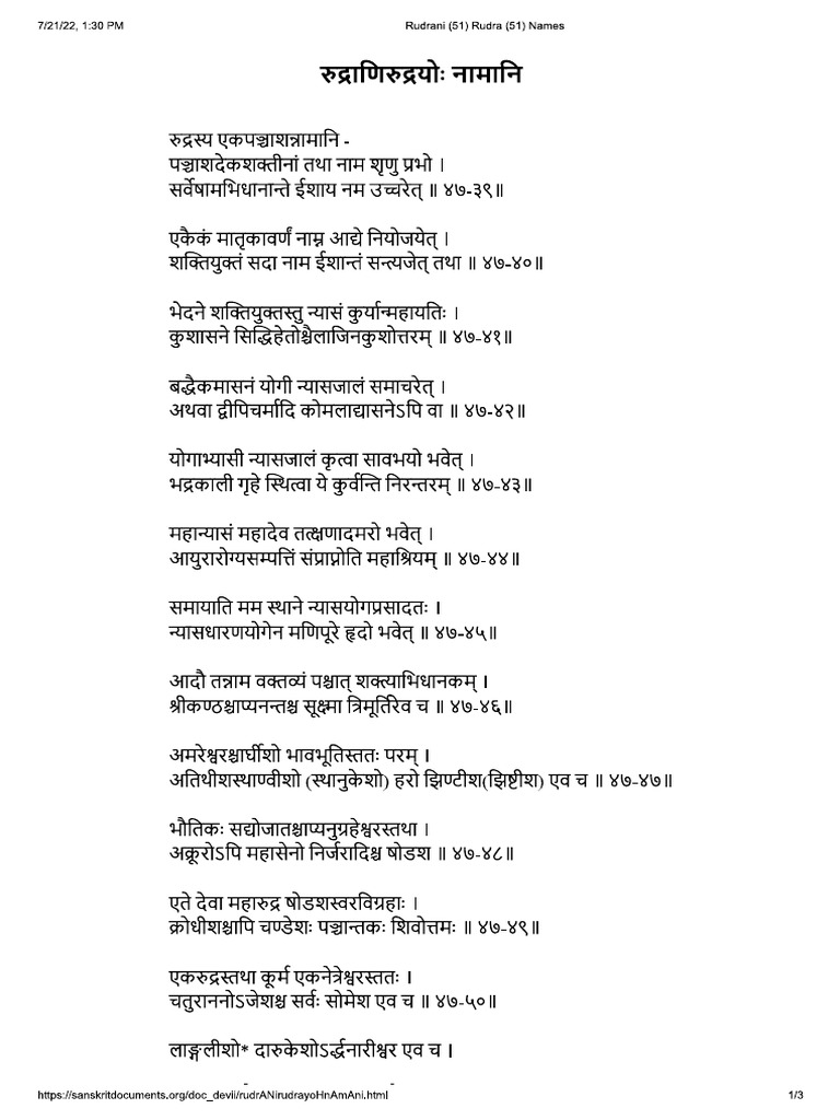 Rudra Namani Rudrani | PDF