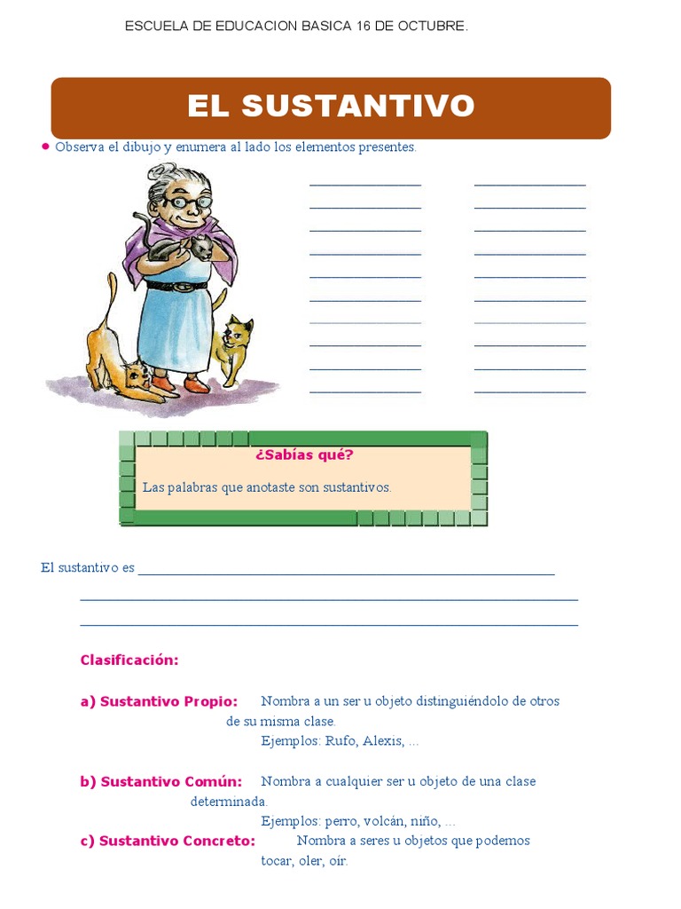 Guía de Sustantivos para Niños | PDF | Sustantivo