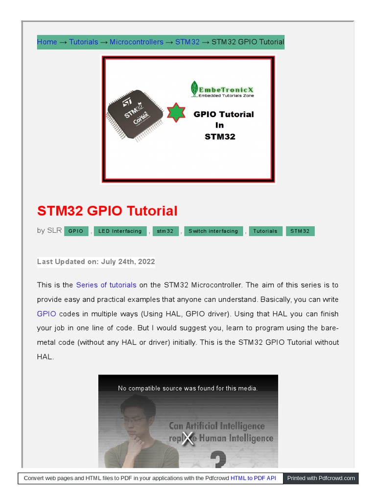 Embetronicx Com Tutorials Microcontrollers stm32 stm32 Gpio | PDF | Digital Electronics ...
