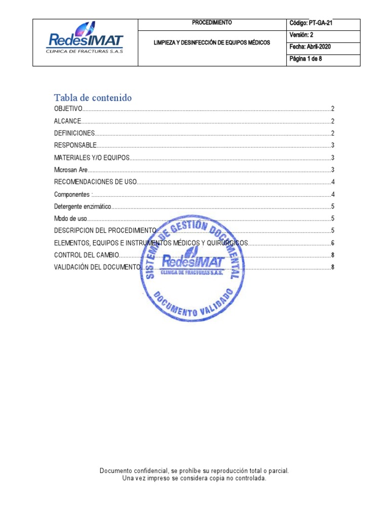 Desinfeccion de Equipos Medicos Oki | PDF | Esterilización ...