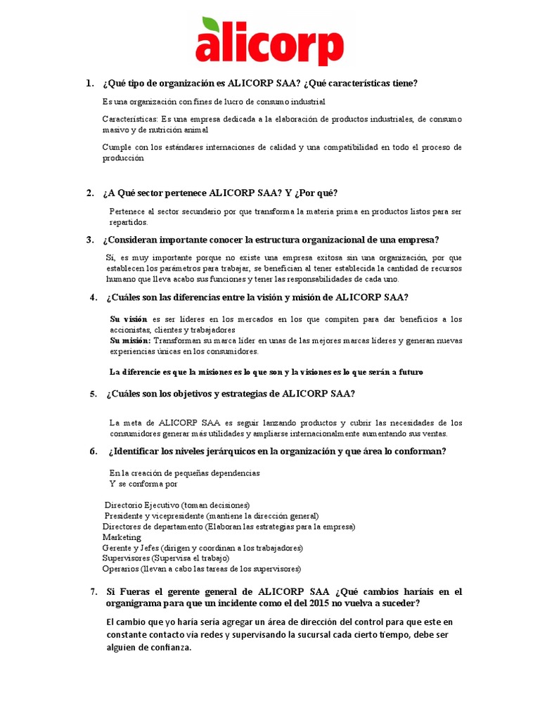 Alicorp Saa | PDF | Business | Economias