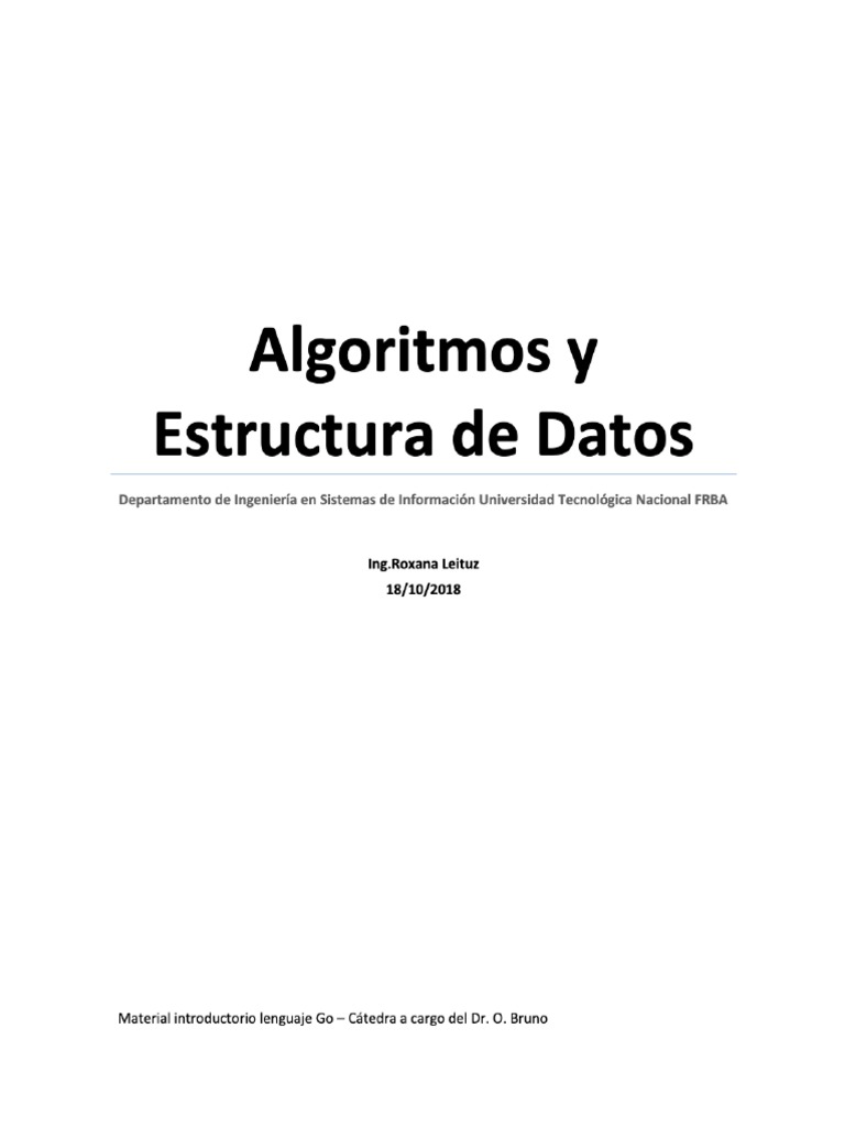 Algoritmos y Estructura de Datos - PDF Descargar Libre | PDF