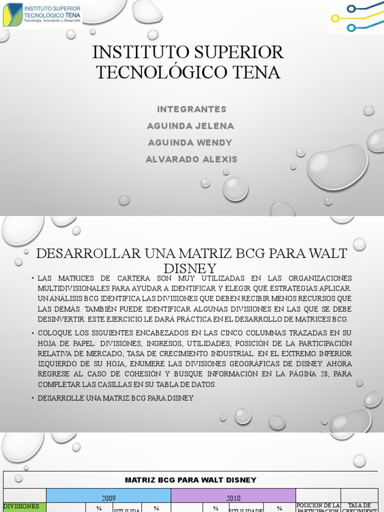 Presentacion Matriz BCG WALT DISNEY | PDF