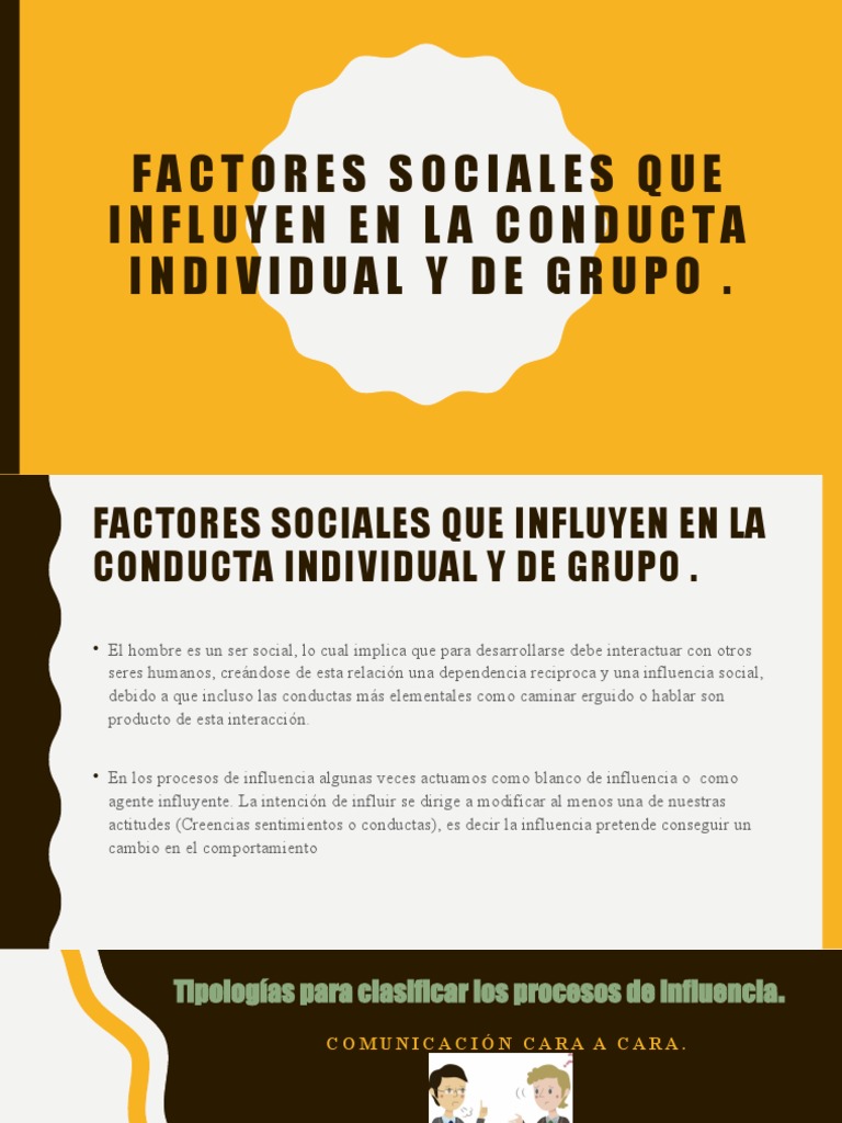 Factores Sociales Que Influyen en La Conducta Individual y de Grupo ...