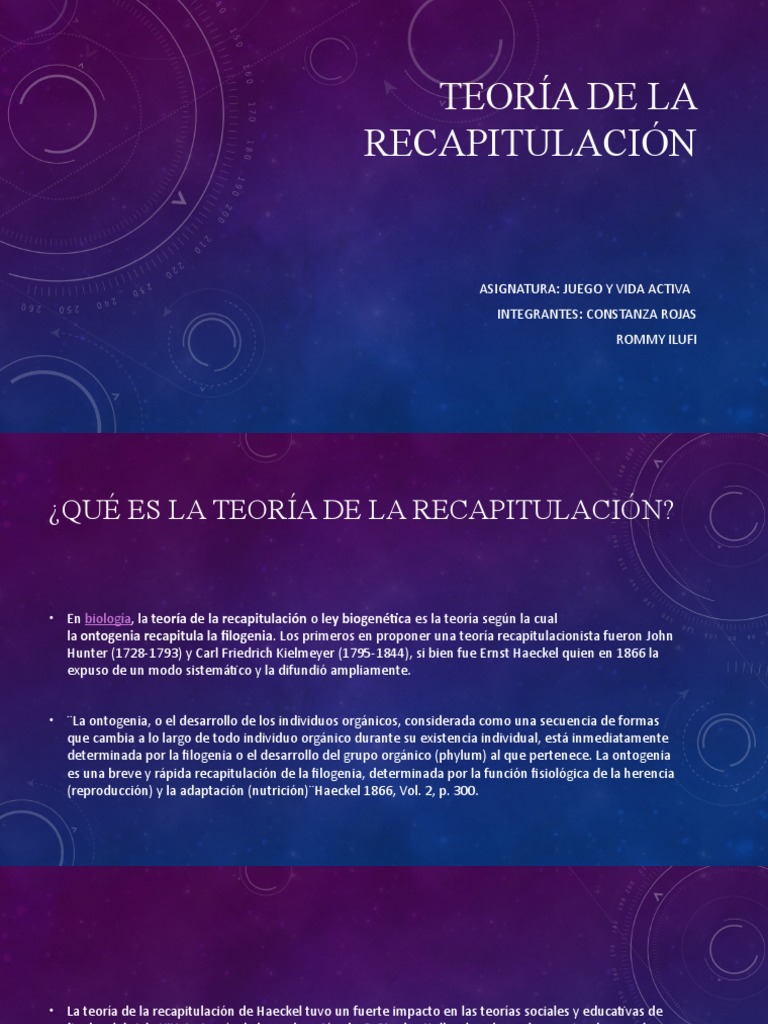 Teoría de La Recapitulación | PDF