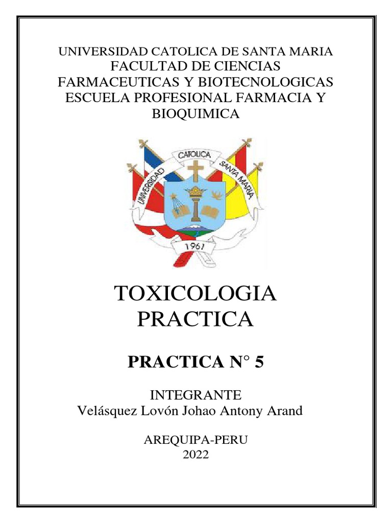Informe N°5 Metodos para La Determinacion de Toxicidad Aguda Up and Down | PDF | Especialidades ...