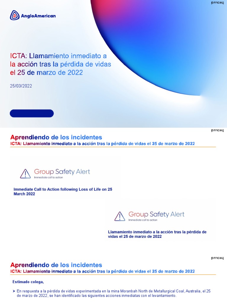 ICTA Llamamiento Inmediato A La Acción Tras La Pérdida de Vidas El 25 de Marzo de 2022 ...