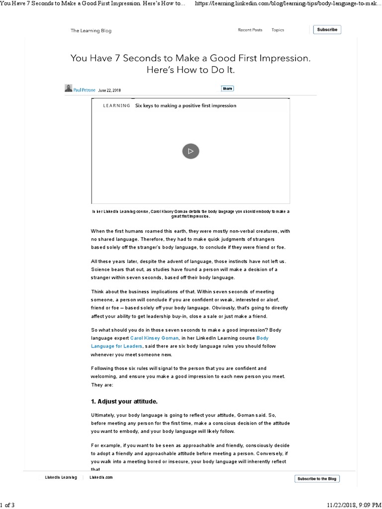 You Have 7 Seconds To Make A Good First Impression. Here's How To Do It ...