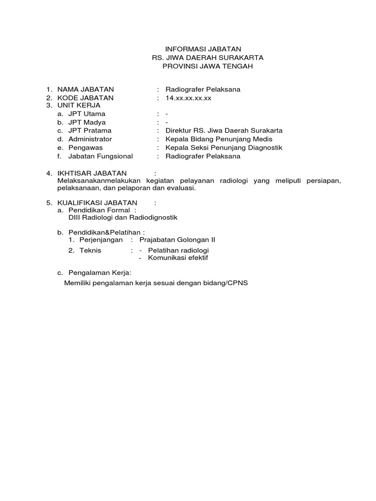 Tugas Radiografer RS Surakarta | PDF