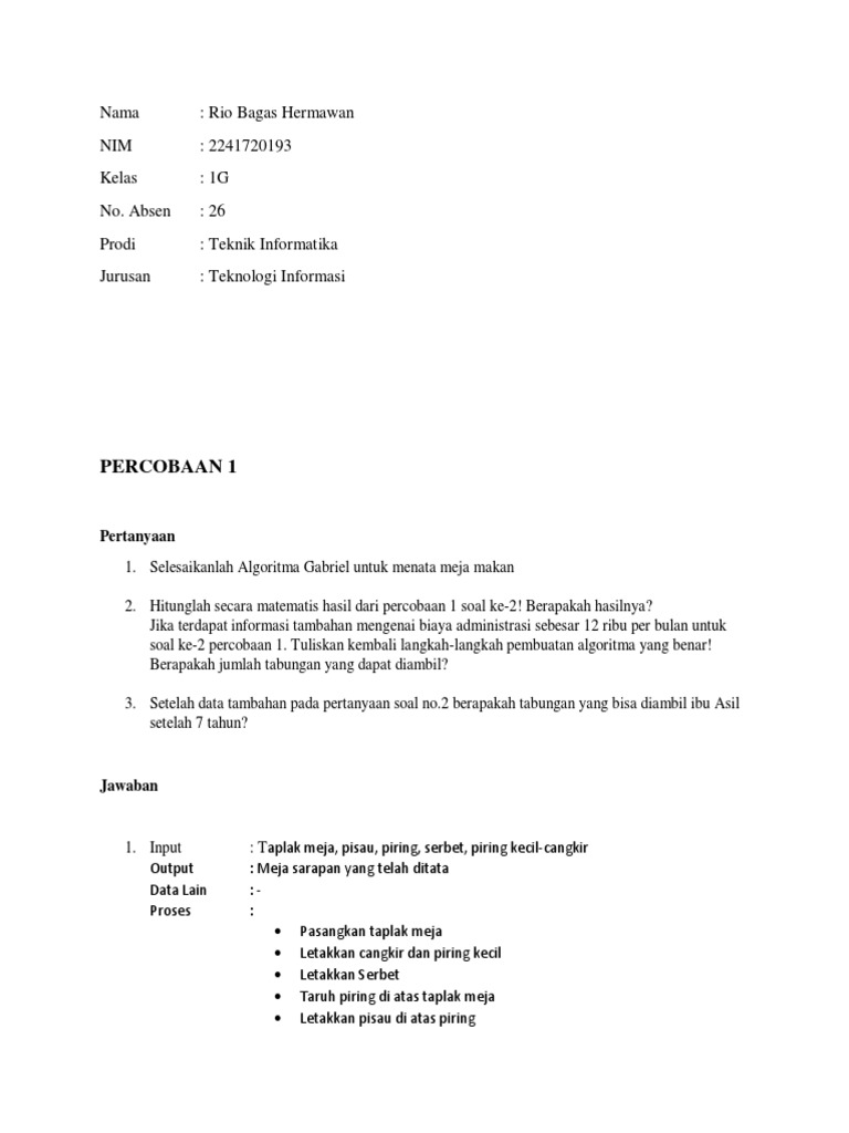 Jobsheet Daspro | PDF