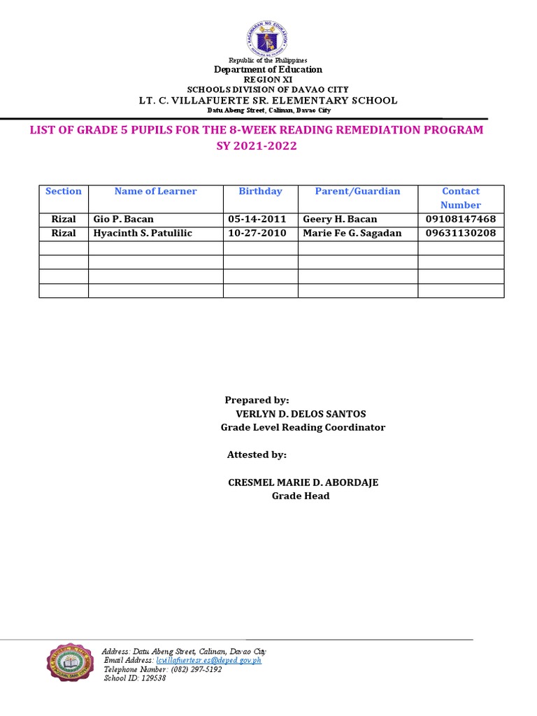 8 Week Reading Remediation 2022 | PDF | Wellness