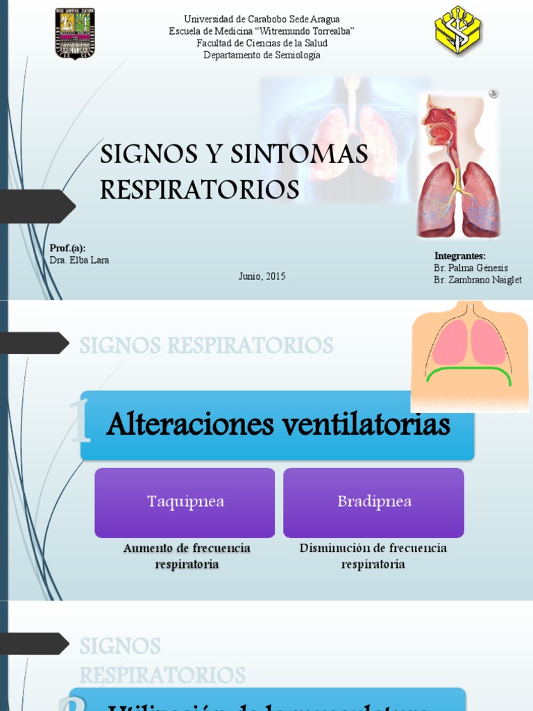 Signos y Sintomas Respiratorios | PDF | Tos | Sistema respiratorio