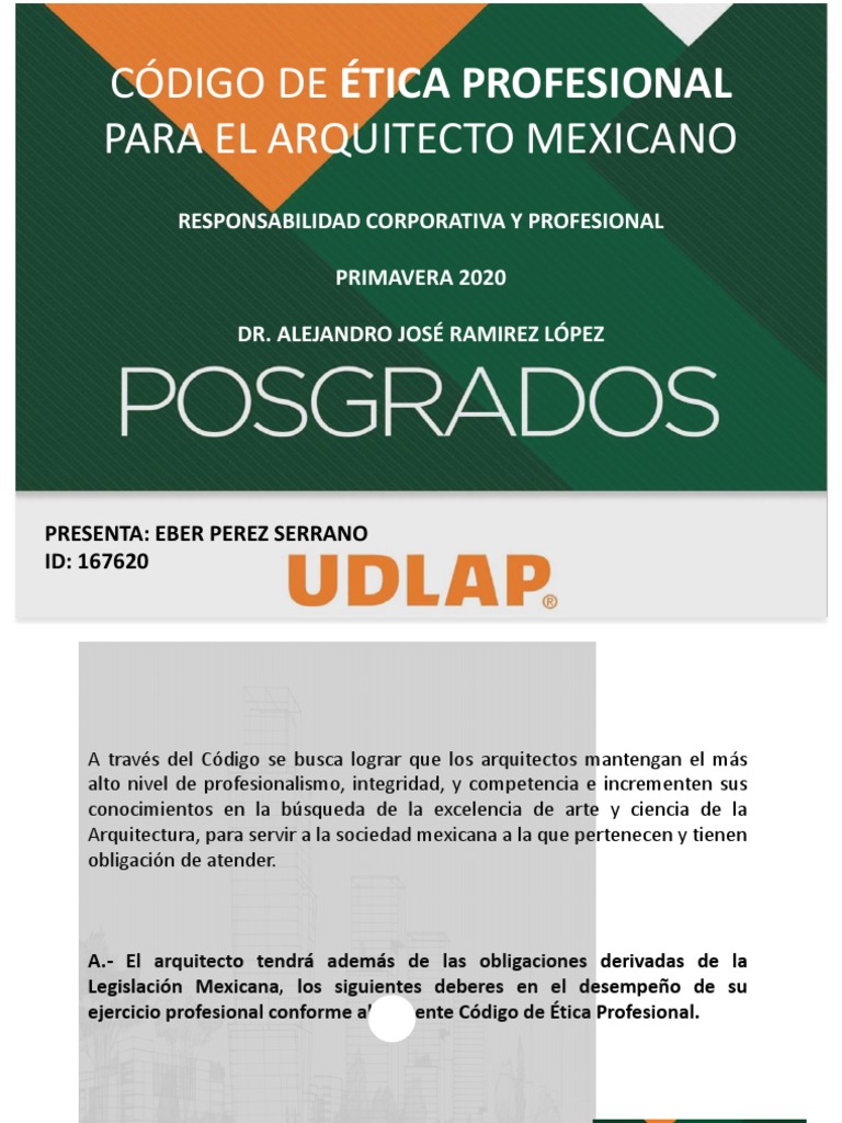 Código de Ética Profesional para El Arquitecto Mexicano | PDF | Ética ...