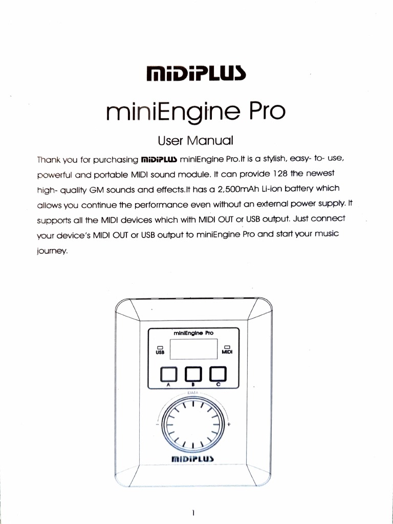 MIDIPLUS Miniengine Pro User Manual | PDF | Usb | Guitars