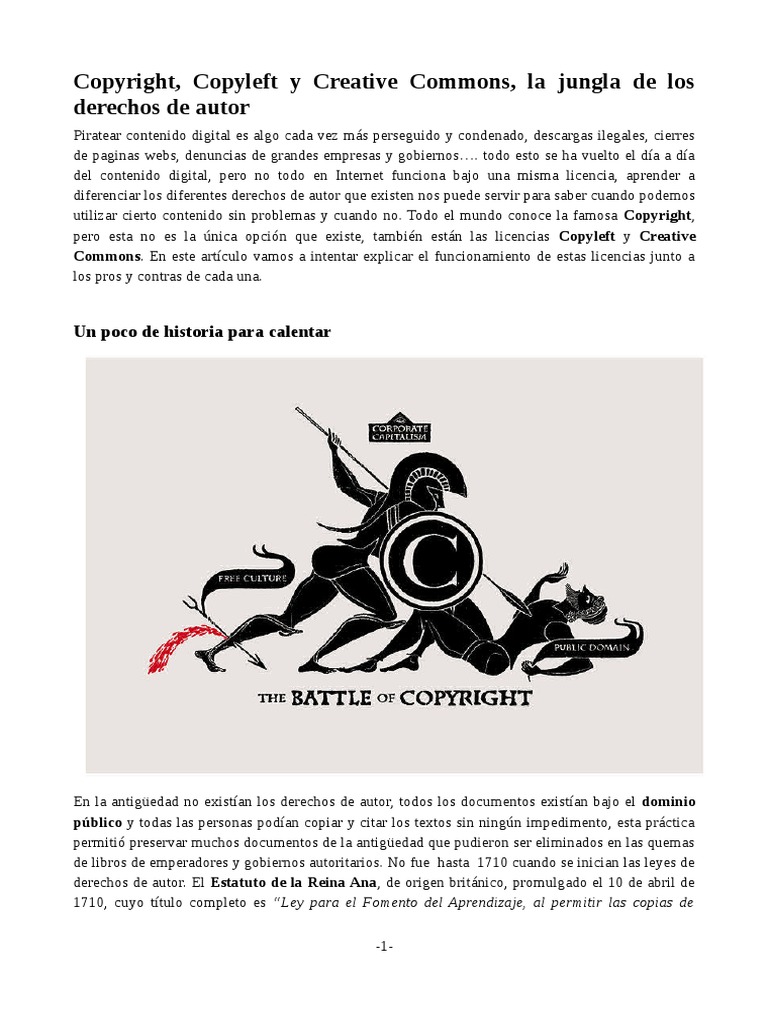 Copyright, Copyleft y Creative Commons: La guía definitiva para ...