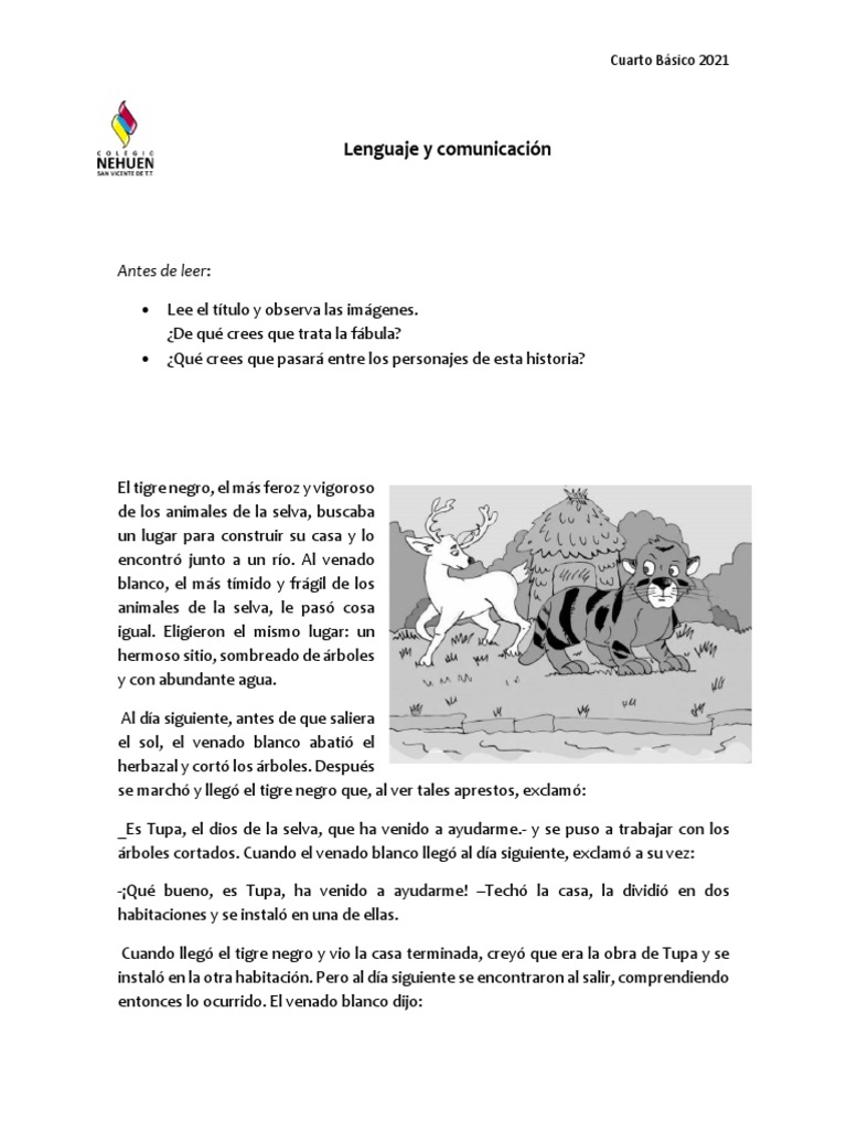 El tigre negro y el venado blanco | PDF | Artes del Lenguaje y Comunicación