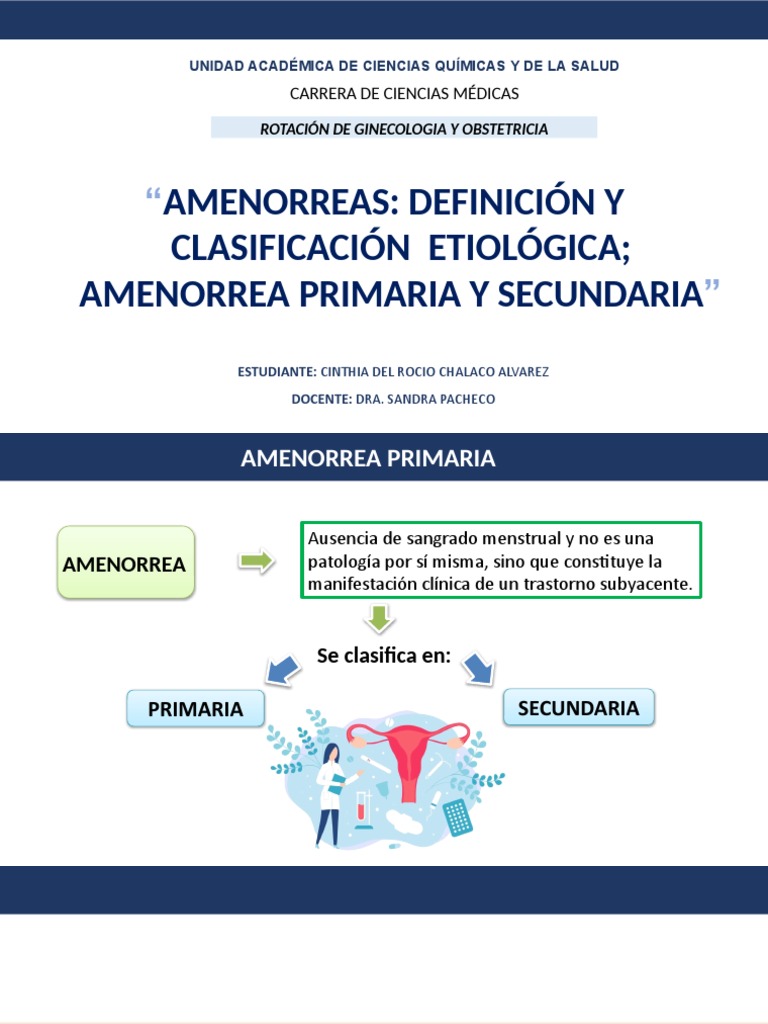 Amenorrea Primaria y Secundaria | PDF | Glándula pituitaria ...