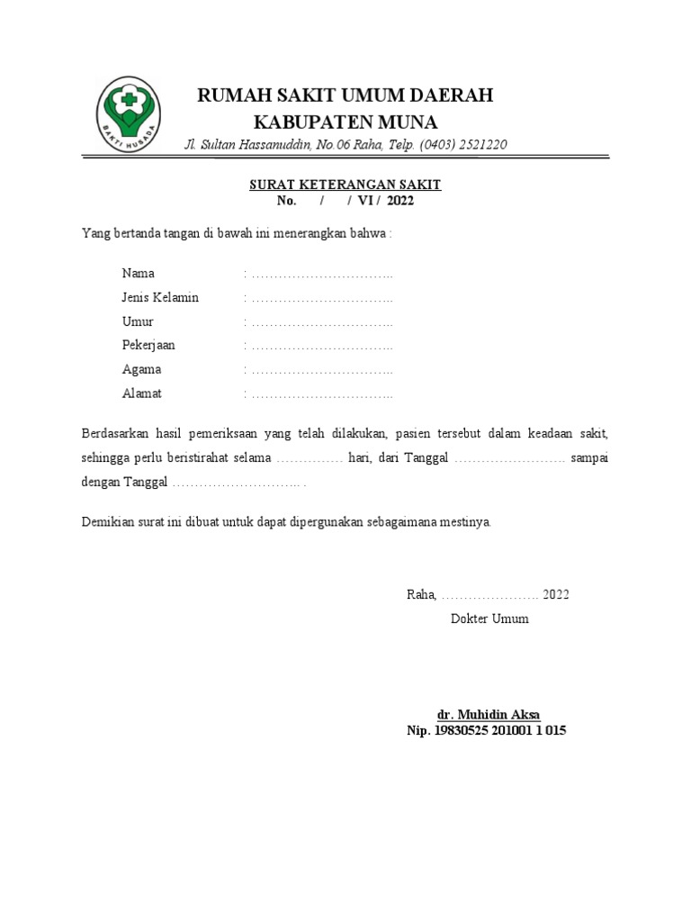 Surat Keterangan Sakit | PDF