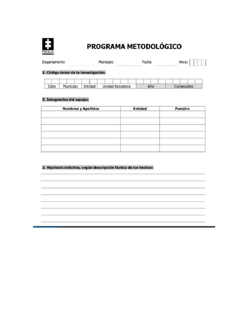 Formato de Programa Metodologico Fiscalia | PDF