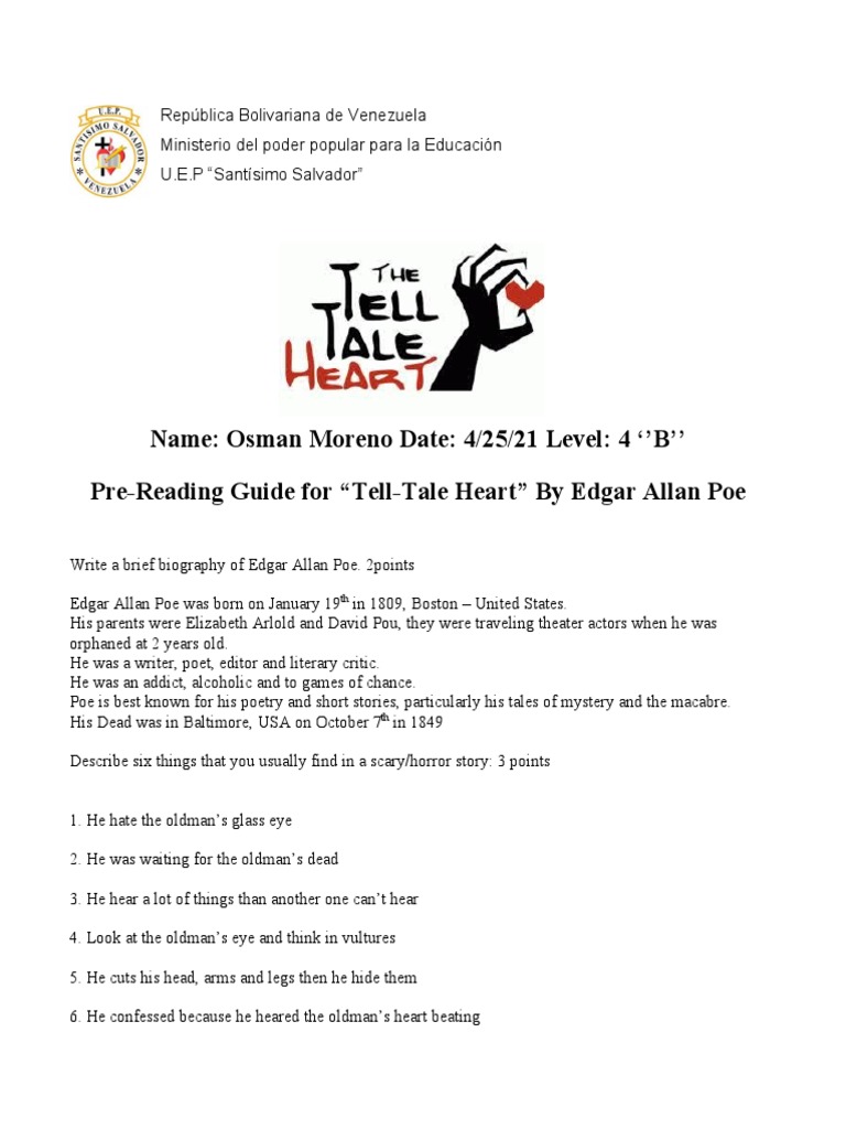 Student Guide: Tell-Tale Heart | PDF