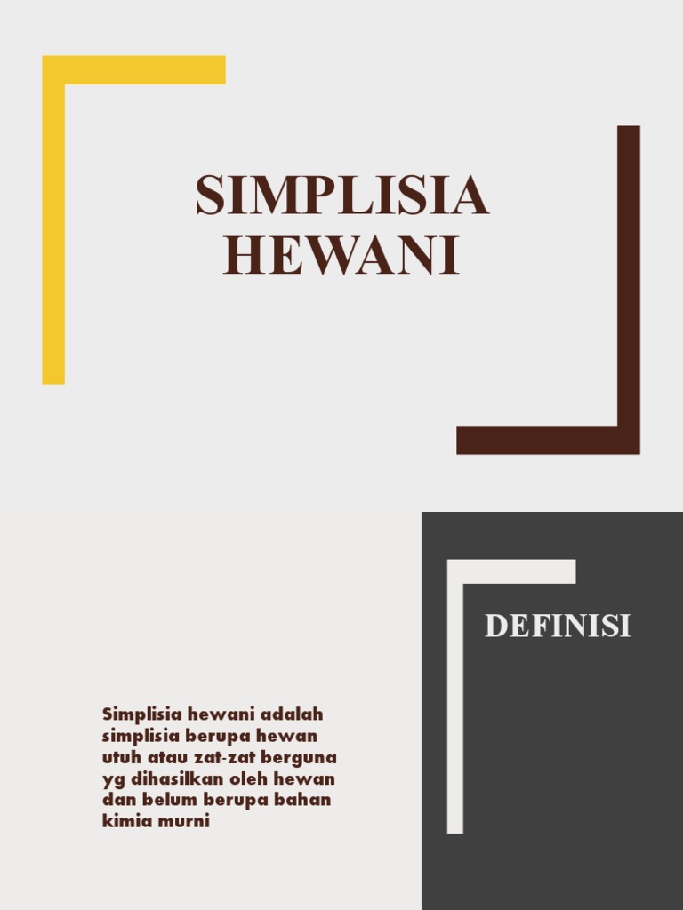 Simplisia Hewani | PDF