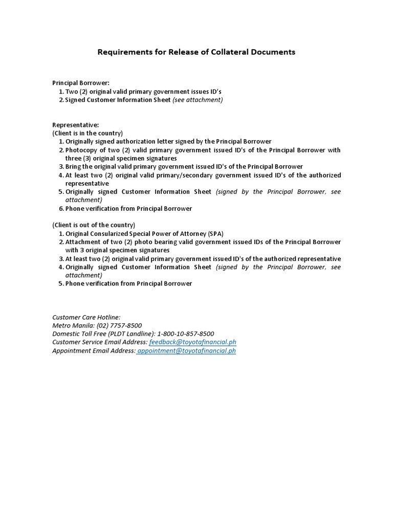 Document Release Requirements (Client - Representative - Out of The ...
