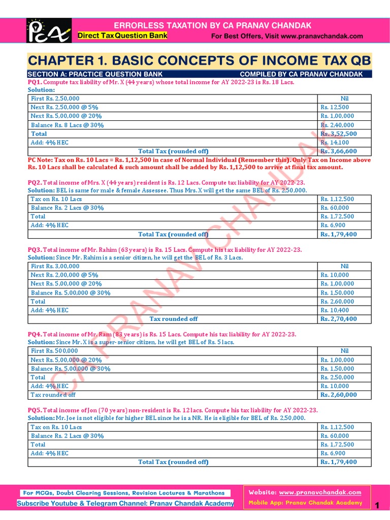 Basic Concepts of Income Tax QB (May & June 2022) | PDF | Tax Refund ...