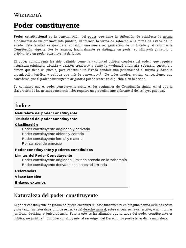 Poder Constituyente | PDF | Constitución | Nación