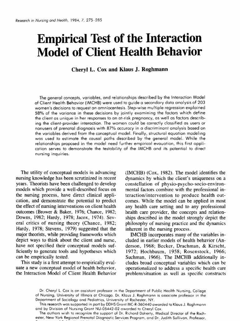 Interaction Behavioral Model | PDF | Structural Equation Modeling ...