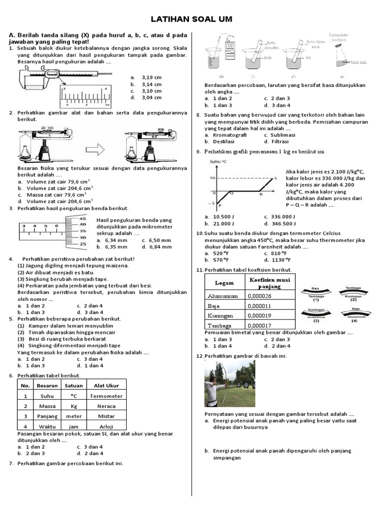 Latihan Soal Um Ipa 2022 | PDF