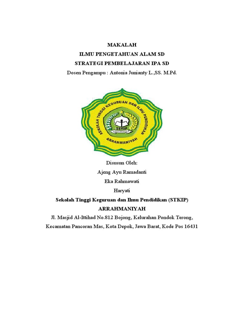 Makalah Ipa Strategi Pem Ipa SD | PDF