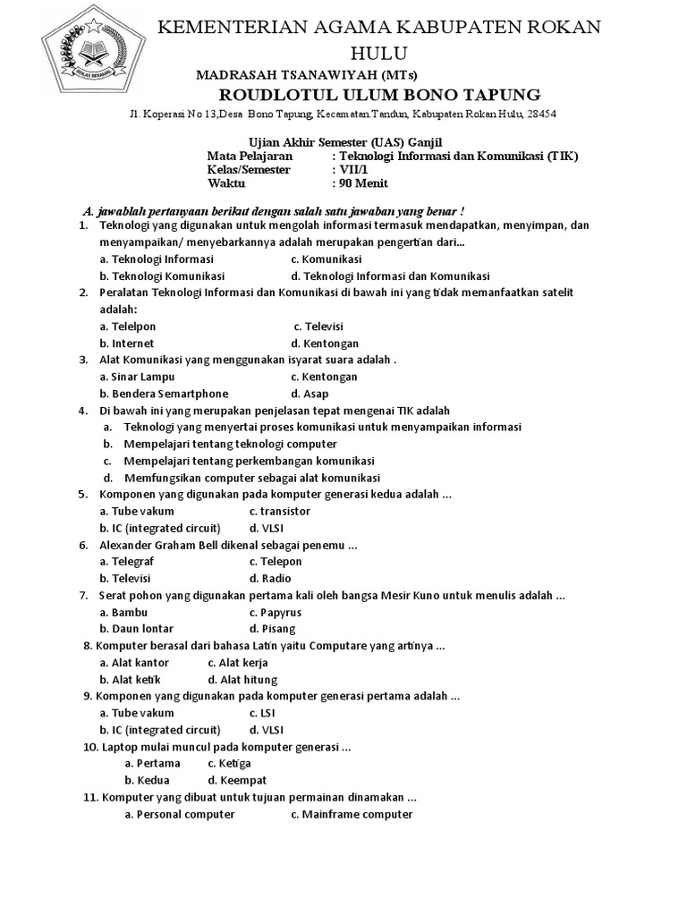 TIK 7 Uas Ganjil | PDF