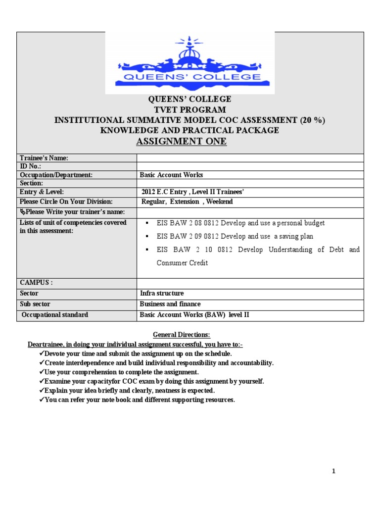 Accounting Level II - Third Term Assignement I | PDF | Loans | Interest