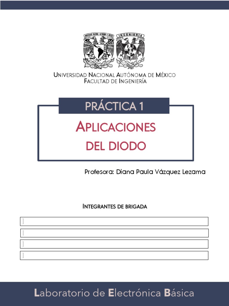 PrÃ¡ctica 1. Aplicaciones Del Diodo - v2 | PDF | Diodo | Rectificador