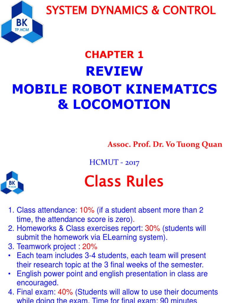Chapter 1 Review Mobile Robot Kinematics | PDF | Kinematics | Rotation Around A Fixed Axis