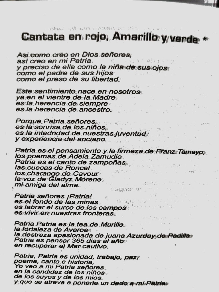 Cantata en Rojo, Amarillo y Verde | PDF