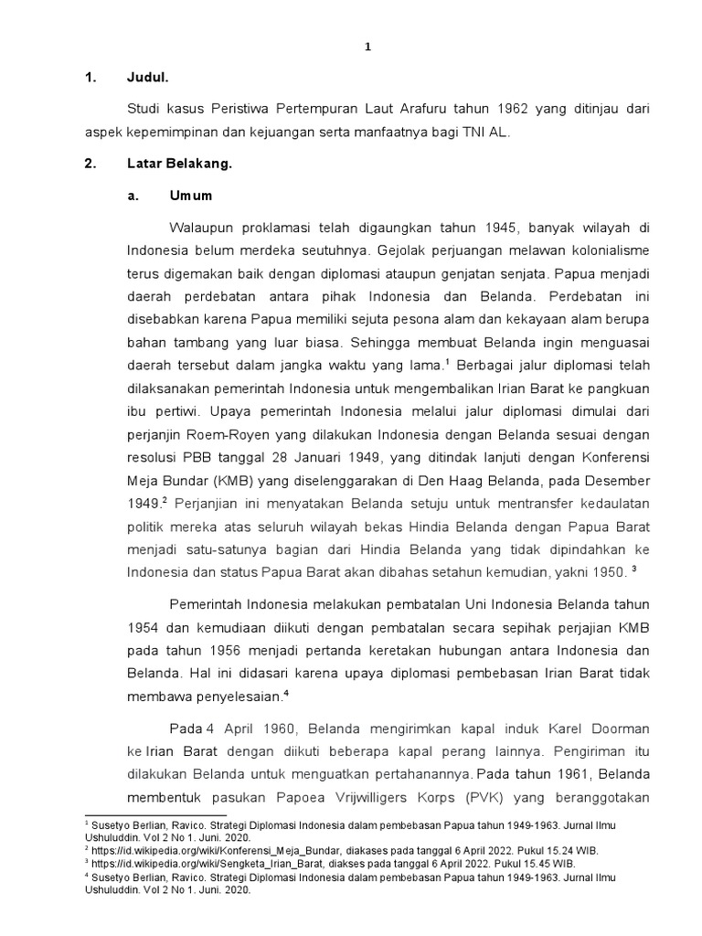 Pertempuran Laut Arafuru 1962: TNI AL | PDF | Perjalanan