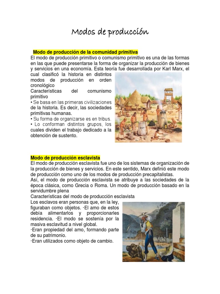 Modos de Producción | Descargar gratis PDF | Capitalismo | Comunismo