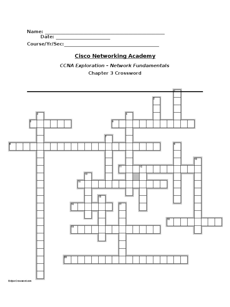 Chapter3 Crossword Puzzle | PDF