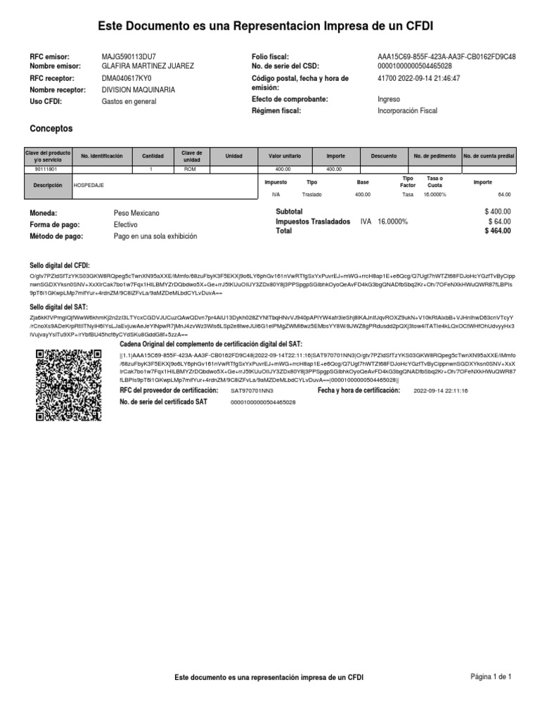 Este Documento Es Una Representacion Impresa de Un CFDI: Conceptos | PDF | Economias | Pagos